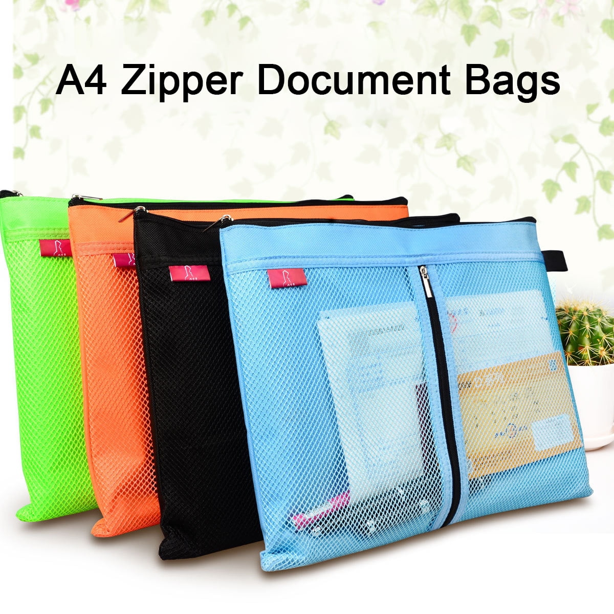 SagaSave A4 Zipper Mesh Document Bags Storage Files Papers Receipt ...