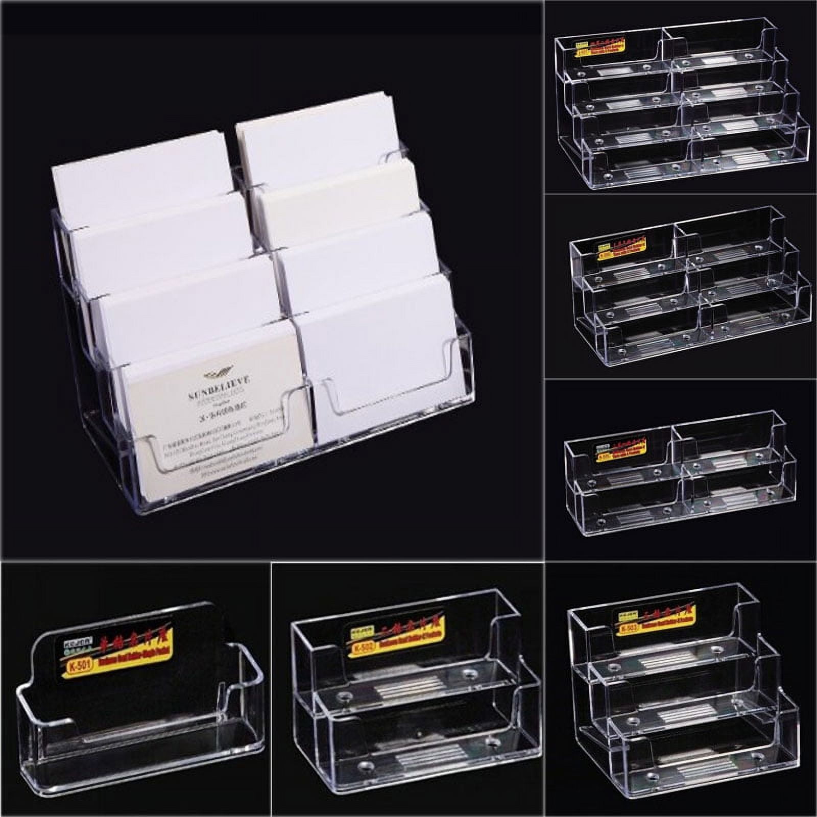 SagaSave Acrylic Business Card Organizer Name Card Display Card Holder ...