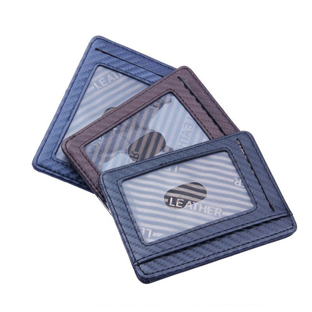 SagaSave Carbon Fiber Leather Business Card Holder ID Card Driver ...