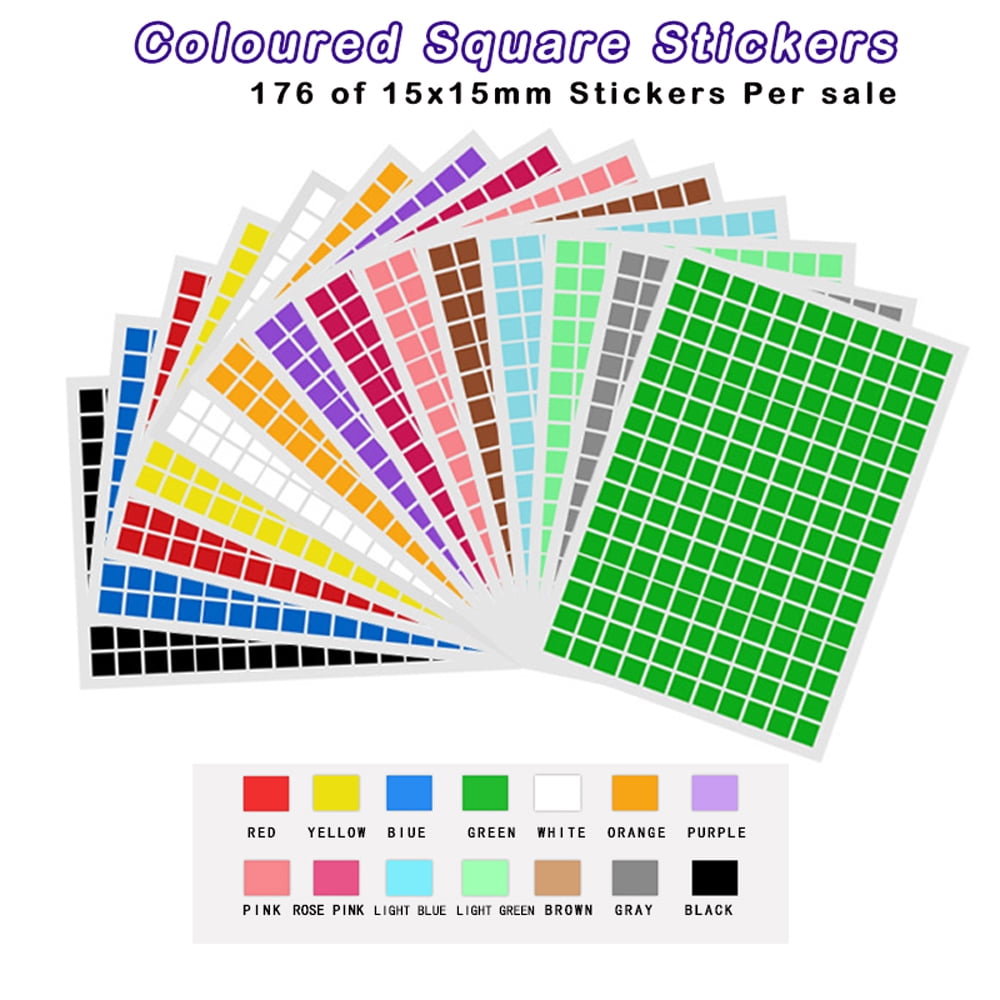 SagaSave Coloured Square Stickers Color Coding Labels Paper for ...