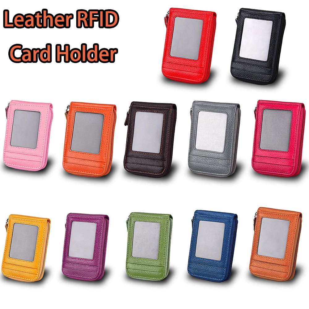 SagaSave Leather RFID Card Holder Business Card Case Wallet Pocket for ...