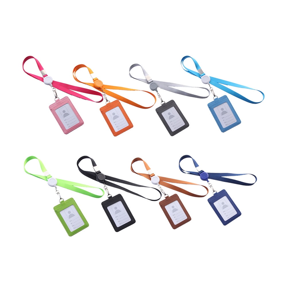 SagaSave PU Badge Lanyard ID Card Holder Retractable Buckle Portrait ...