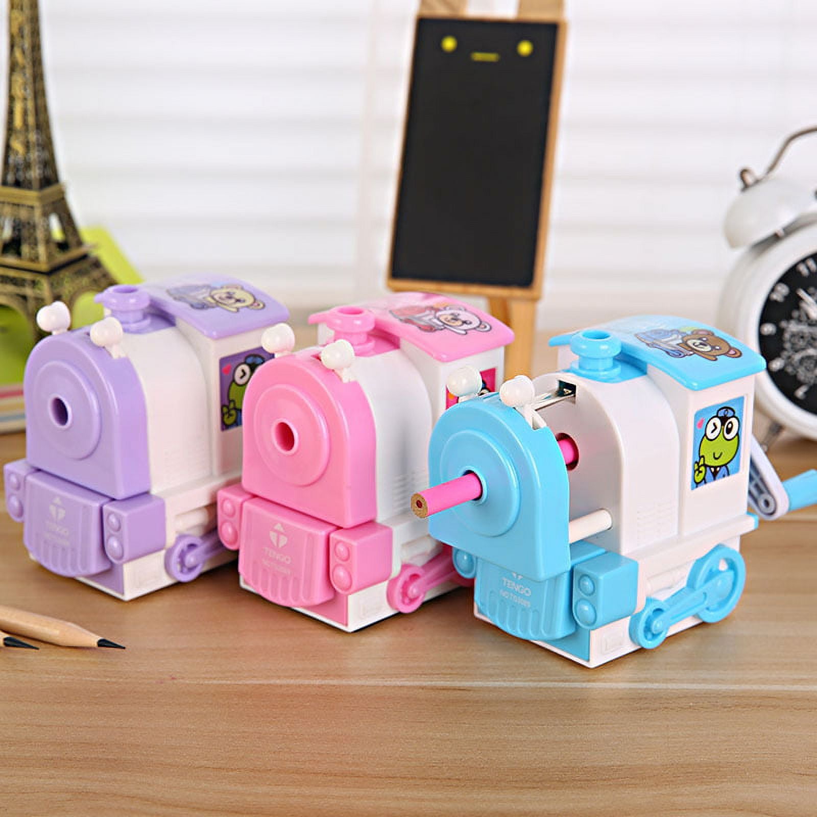 SagaSave Pencil Sharpener Hand Crank Pencil Sharpener Cartoon Train ...