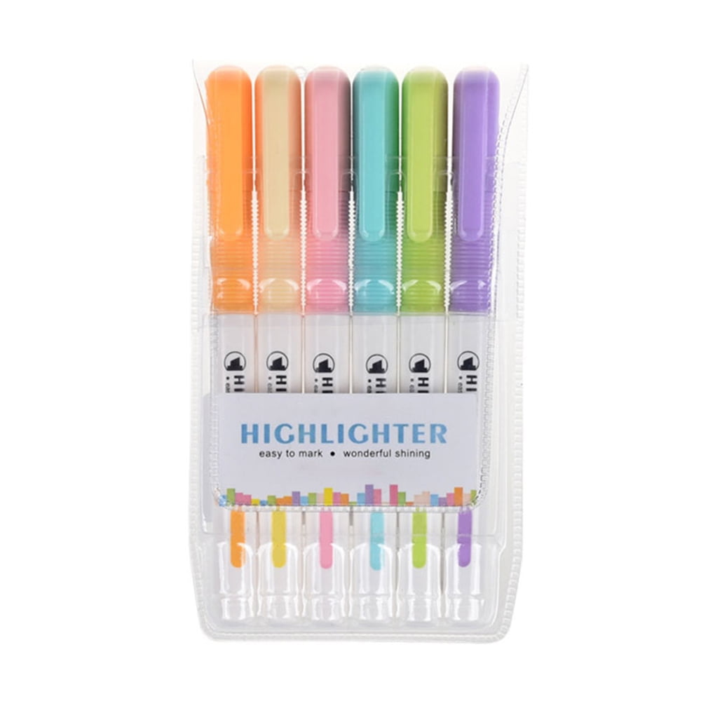 SagaSave Plastic Highlighters Pen Set Thin Oblique Tip Marking Note ...