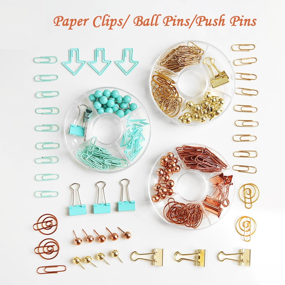 SagaSave Push Pins Clips Set with Storage Box Shaped Paper Clips for ...