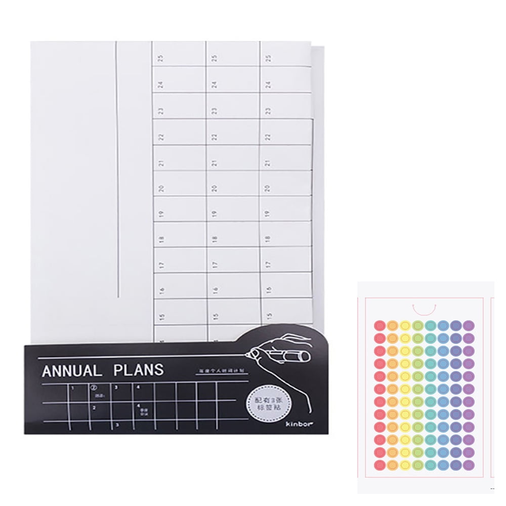 SagaSave Year Wall Planner Paper for Writing with 216 Stickers Large ...