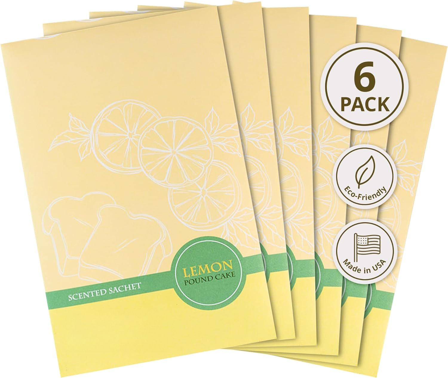 Sage and Citrus Scented Sachets Pack of 6, Everyday - Long-Lasting ...