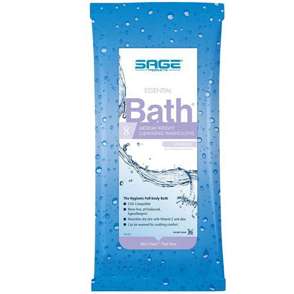Sage® Comfort Bath® Soft Pack Aloe Scented Bath Wipe, 8 Count, Case of ...