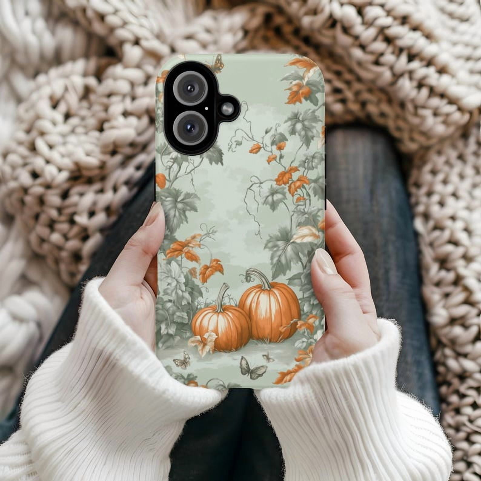 Sage Fall Trees Pumpkin Patch Wallpaper Heavy-Duty Protective Case for ...