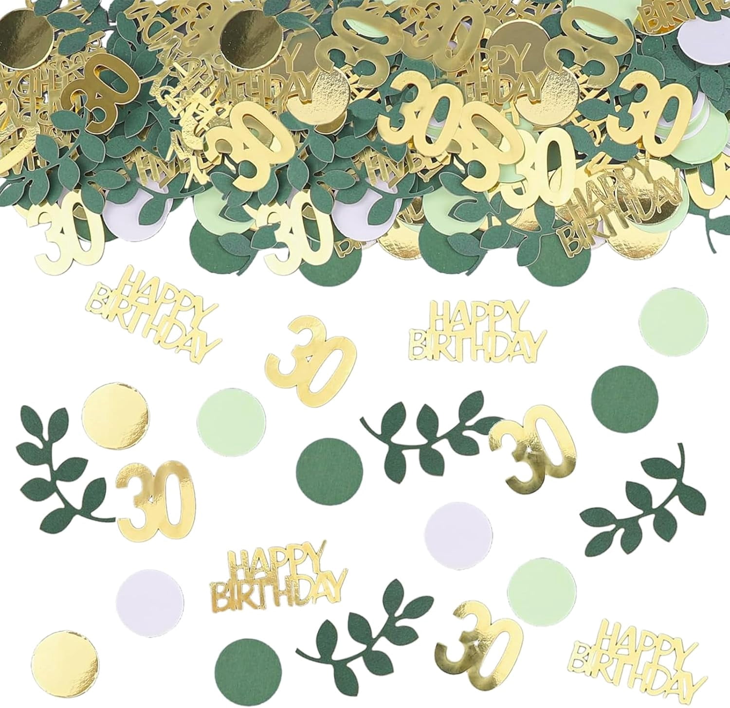 Sage Green 30th Happy Birthday Confetti, 30th Birthday Table ...