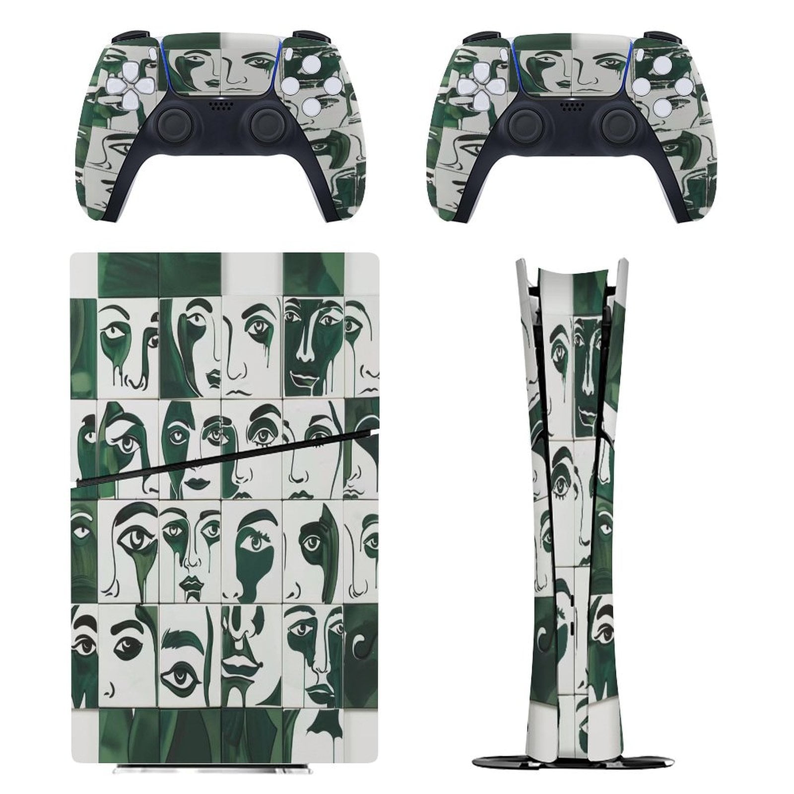 Sage Green Abstract Art Figure PS5/PS5 Slim Digital Disc Skin Sticker ...