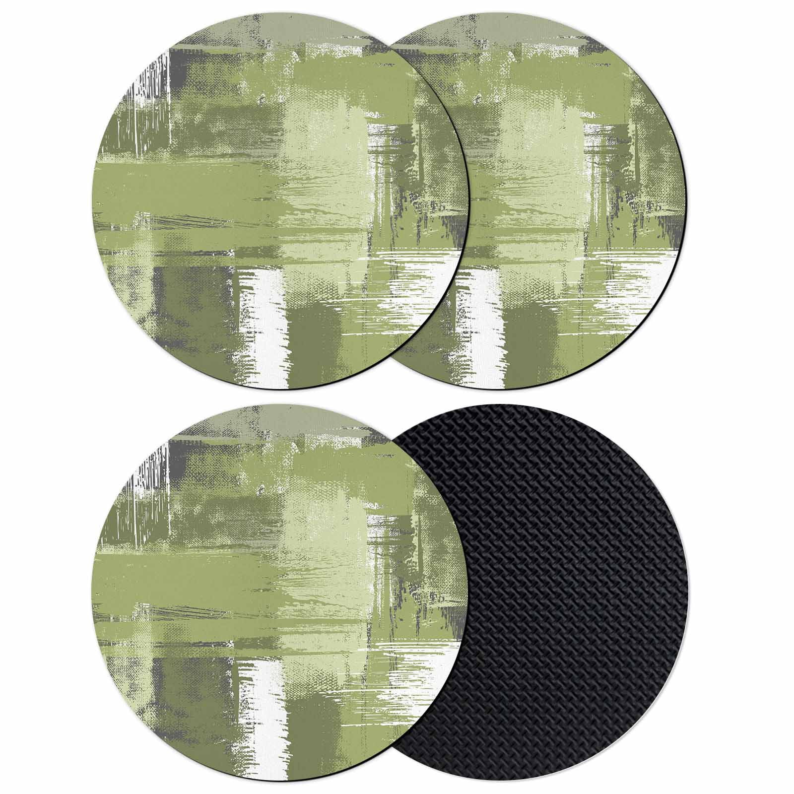 Sage Green Abstract Coasters Set of 4, Absorbent Coasters for Drinks ...