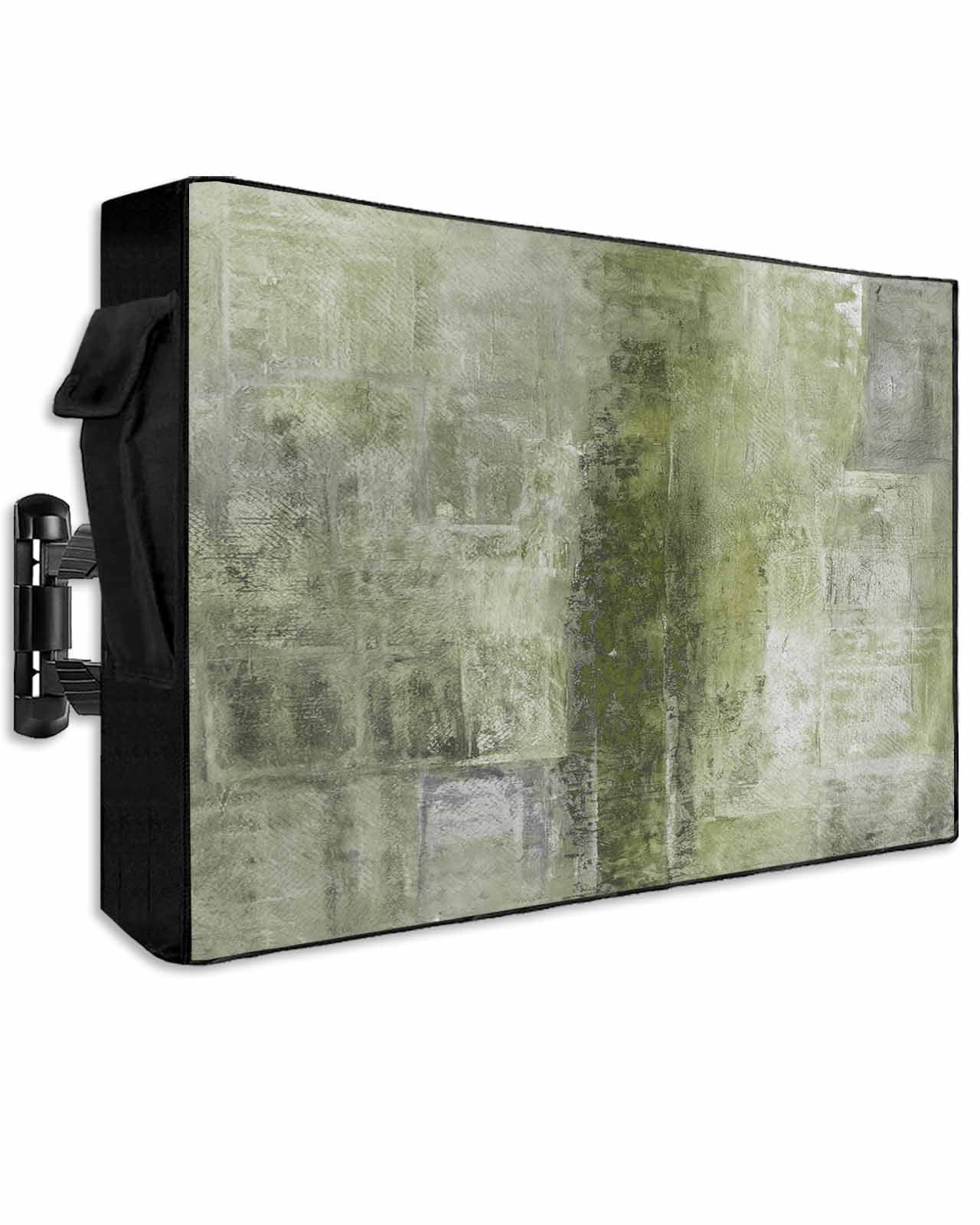 Sage Green Abstract Outdoor TV Cover 70 to 75 inch Vintage Graffiti ...