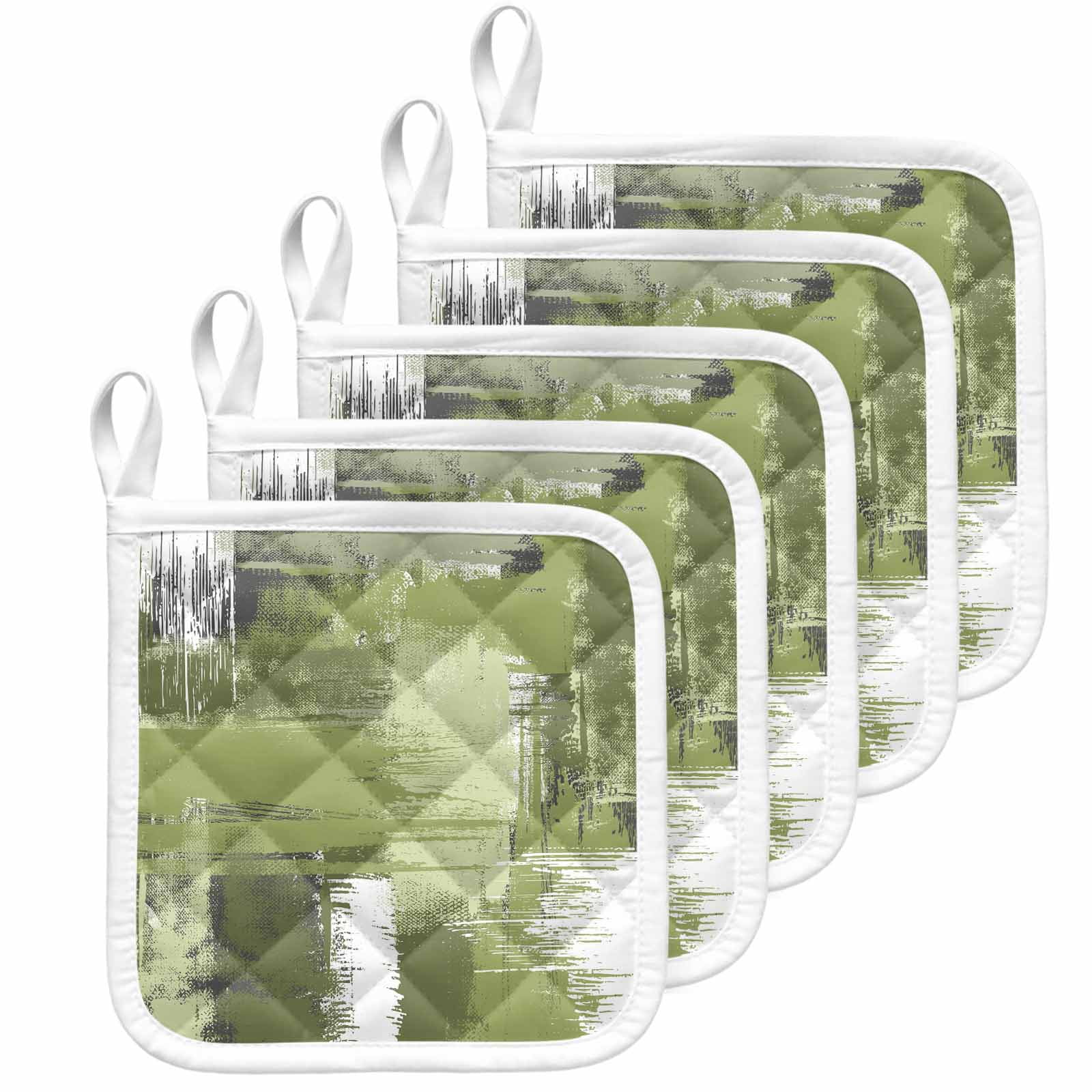 Sage Green Abstract Pot Holders for Kitchen Heatproof Potholder, 5 Pack ...