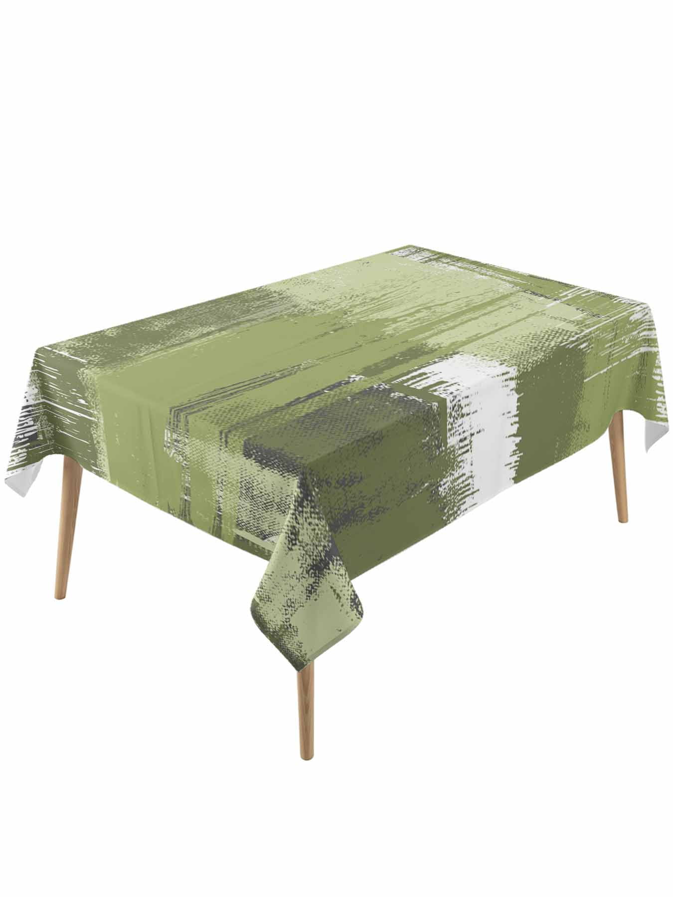 Sage Green Abstract Table Cloth, Modern Mottled Art Oil Painting ...