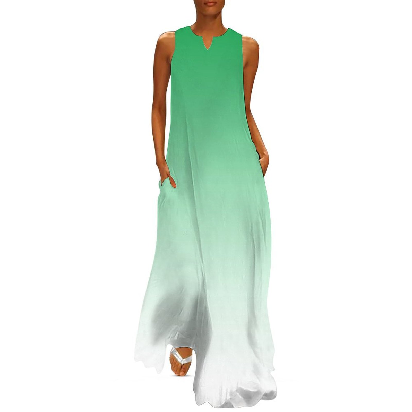 Sage Green And White Gradient Long Dress Luxury Woman Evening Dress ...