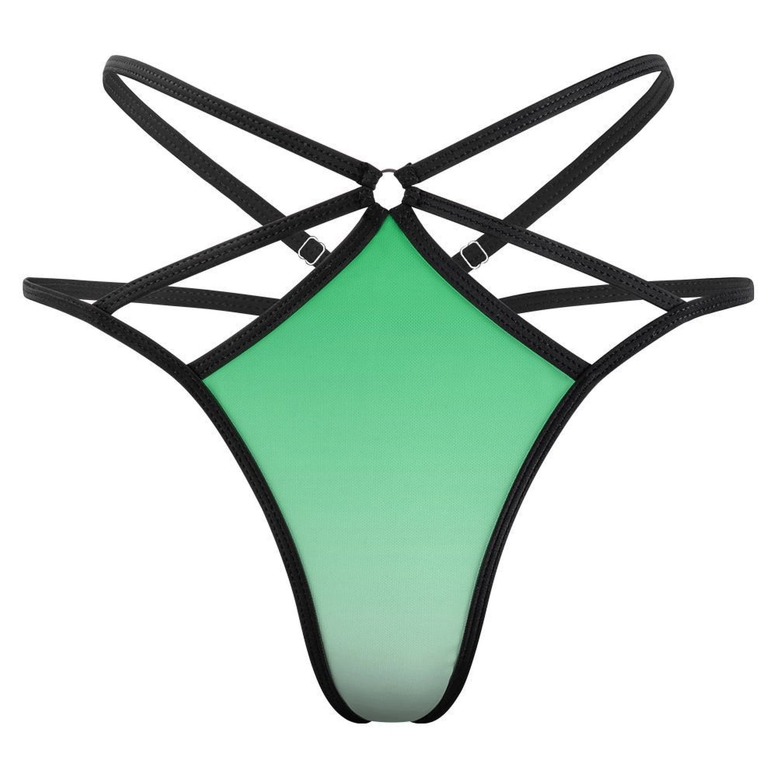 Sage Green And White Gradient Open Type Women's Panties Crotch Opening ...