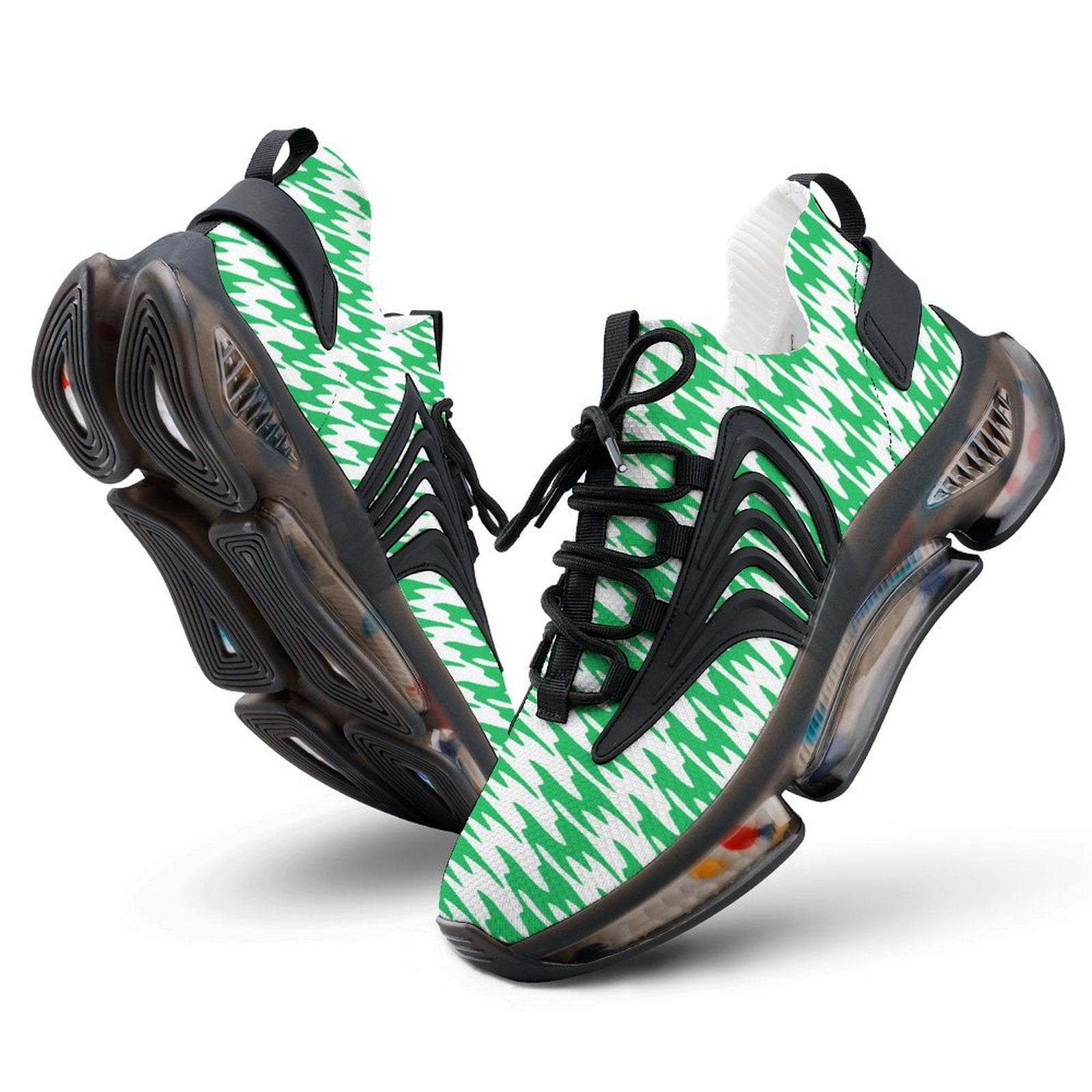 Sage Green And White Ripple Walking Shoes for Men Woman Lightweight ...