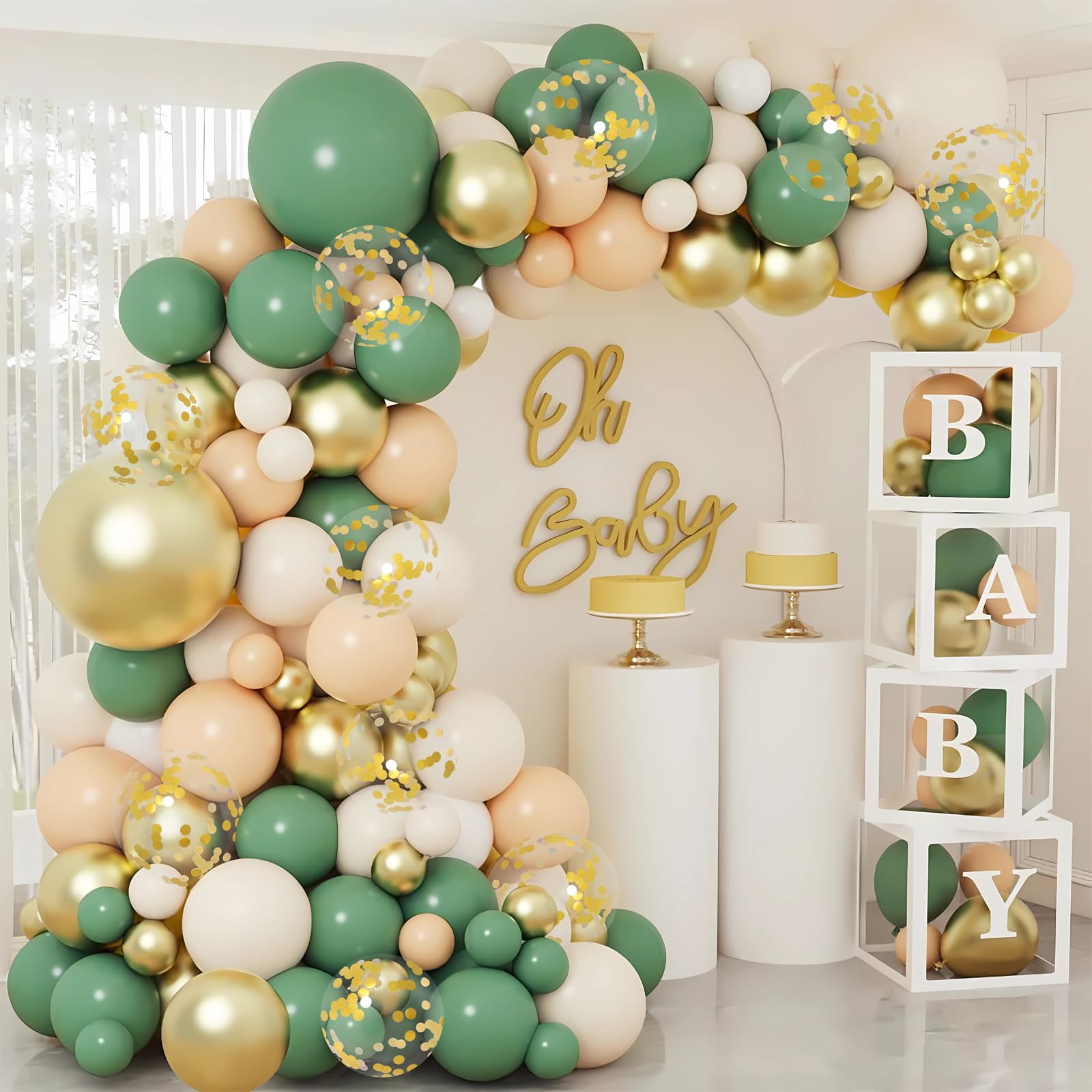 Sage Green Baby Shower DHF10 Decorations for Boy or Baby Shower Decor ...