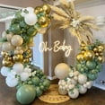 Sage Green Balloon Arch Garland Kit - 139PCS Olive Eucalyptus Green Sand White Gold Balloons for ...