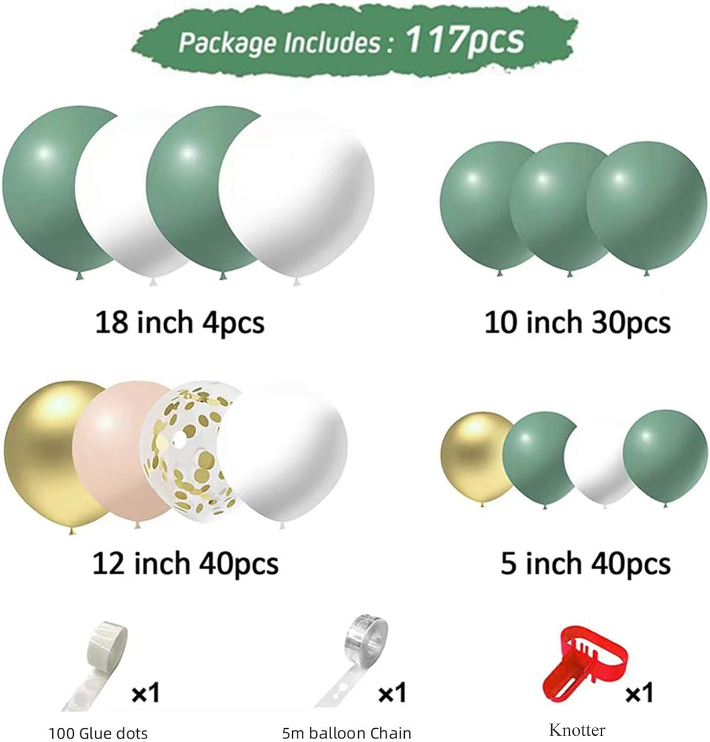 Sage Green Balloons Wedding Balloon Garland Arch Kit Avocado Green Nude ...