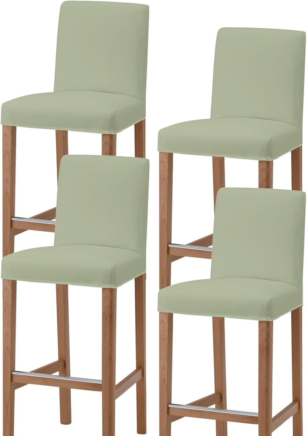 Sage Green Bar Stool Covers - Stretch Dining Chair Covers Set of 4 ...