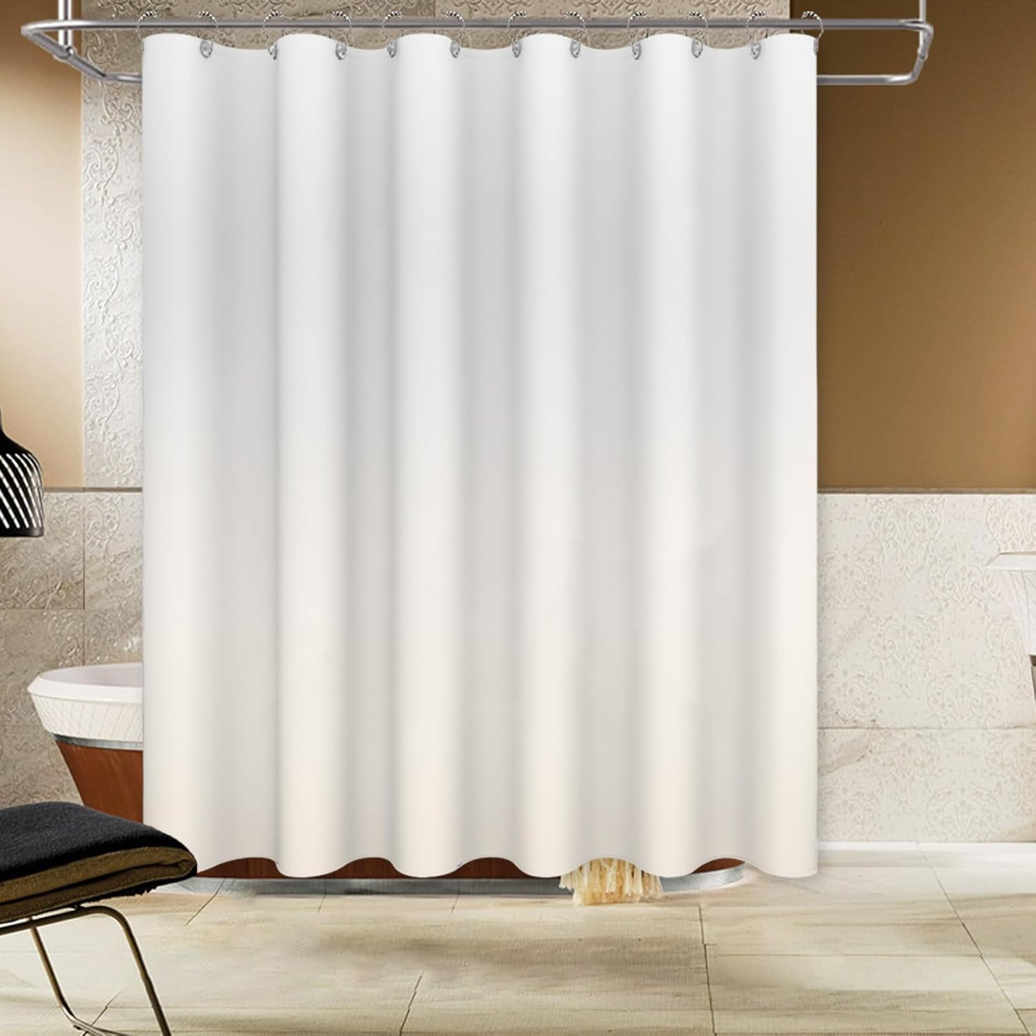Sage Green Bathroom Sets with Shower Curtain and Rugs Waterproof Shower ...
