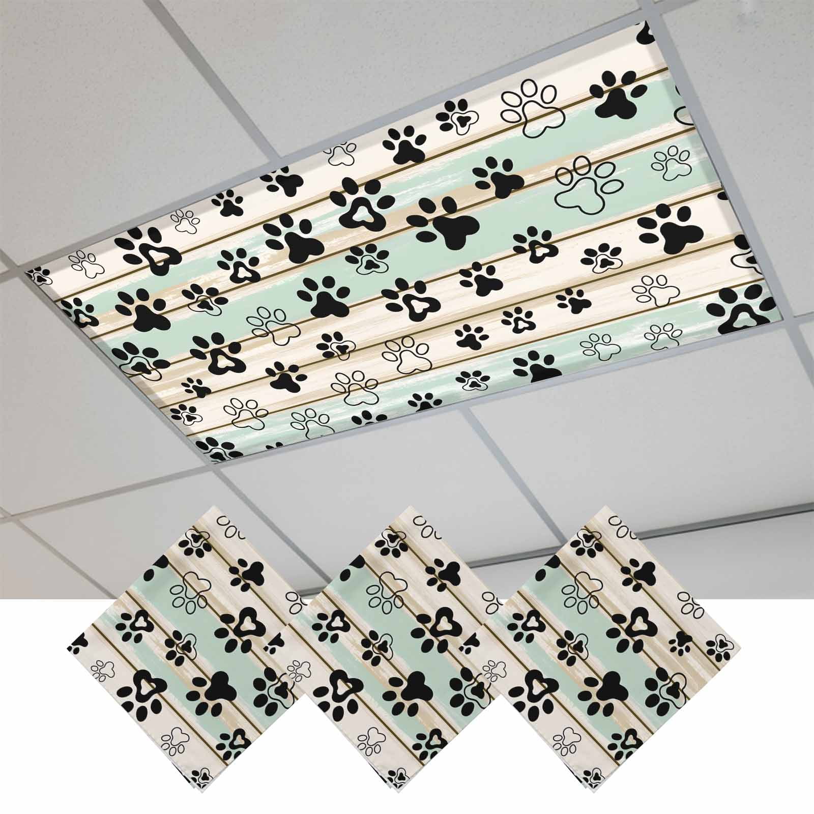 Sage Green Beige Farmhouse Magnetic Fluorescent Light Covers for ...