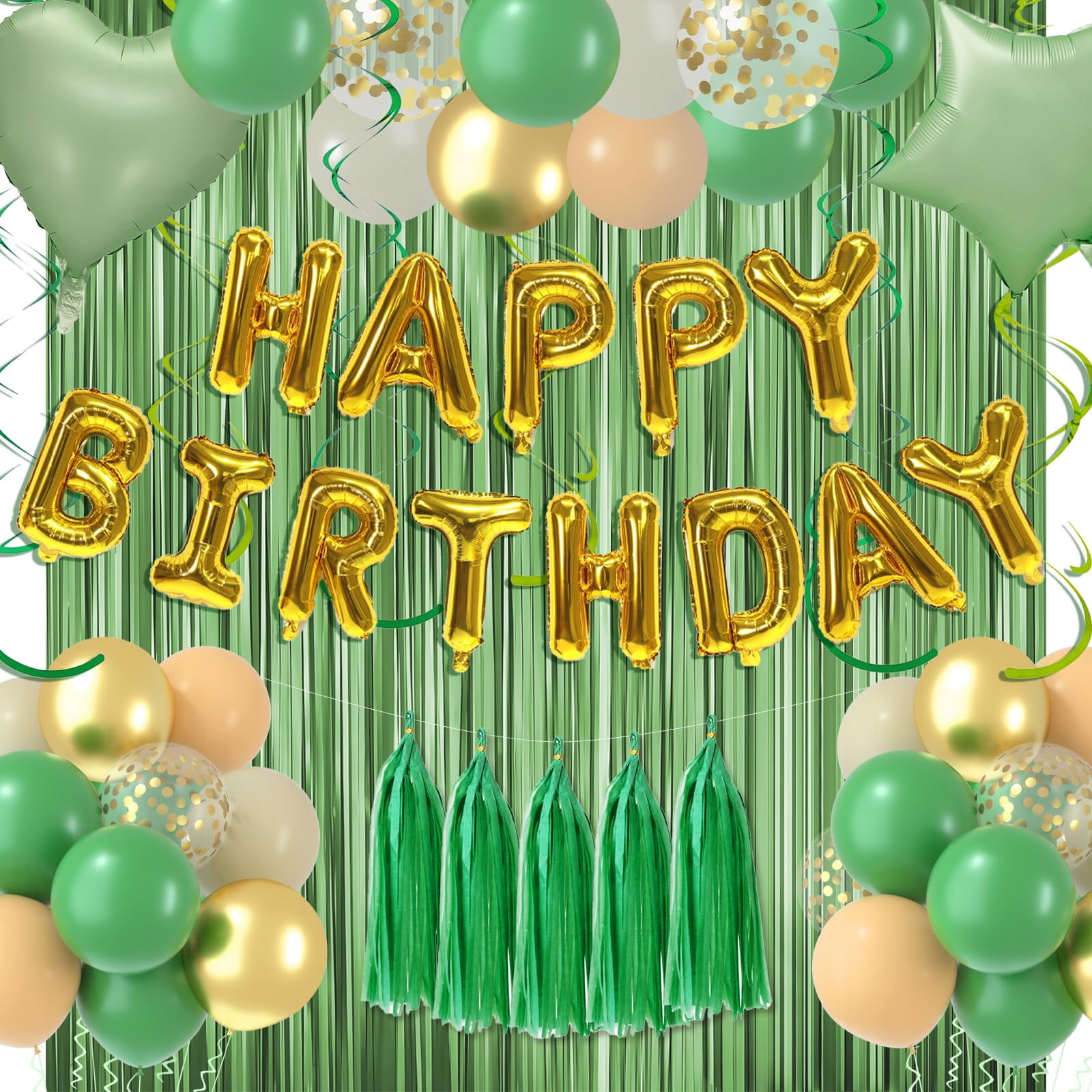 Sage Green Birthday Decorations Party Supplies KKS1 with Sand Green ...