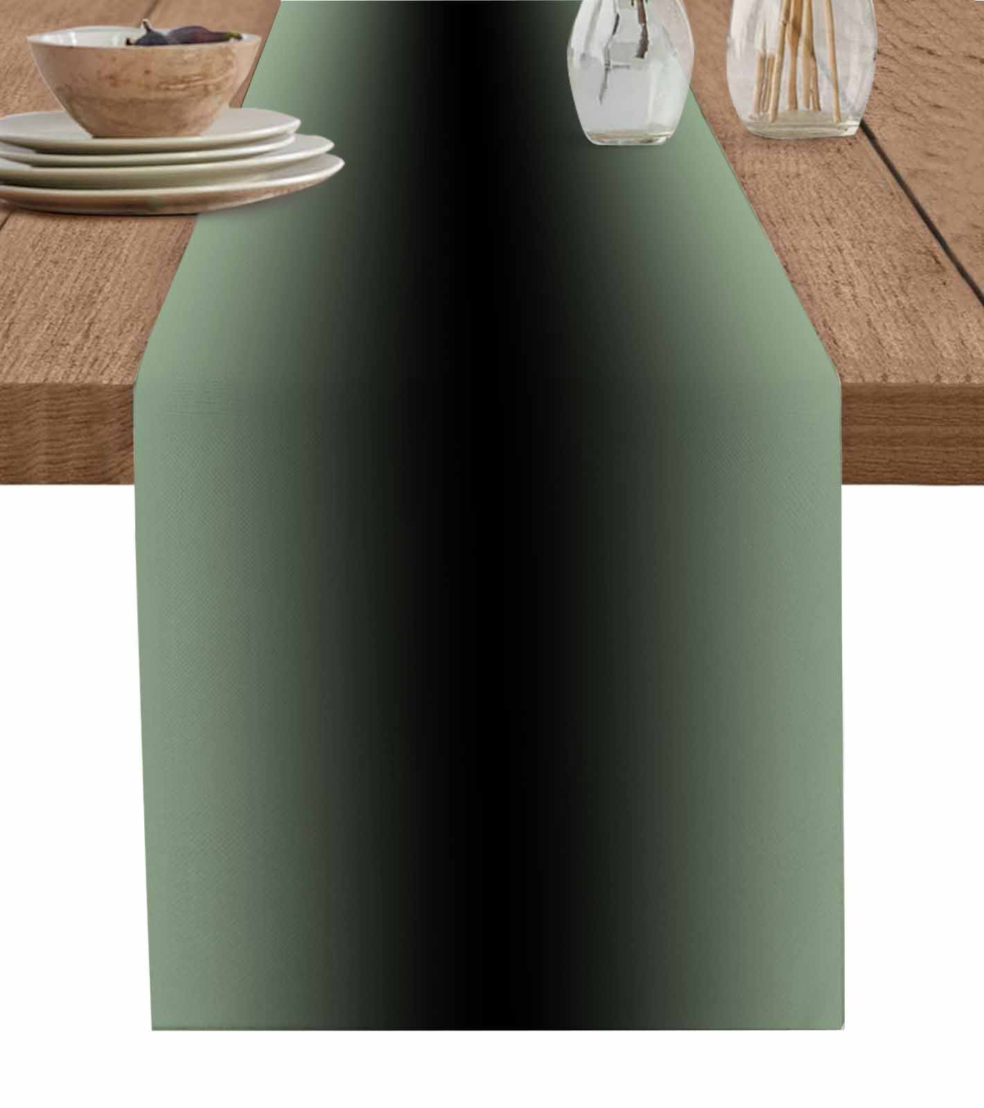 Sage Green Black Ombre Table Runner Gradient Contemporary Abstract Art ...
