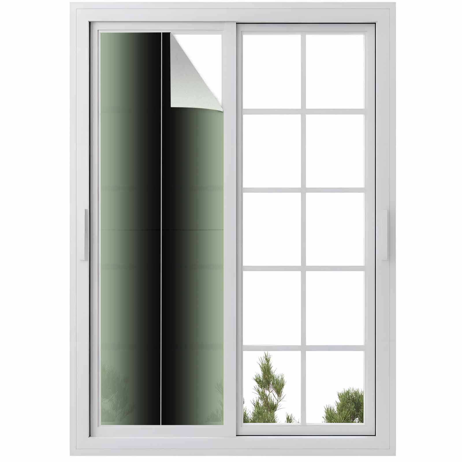 Sage Green Black Ombre Window Privacy Film, Gradient Contemporary ...