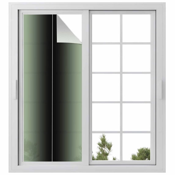 Sage Green Black Ombre Window Privacy Film, Gradient Contemporary ...