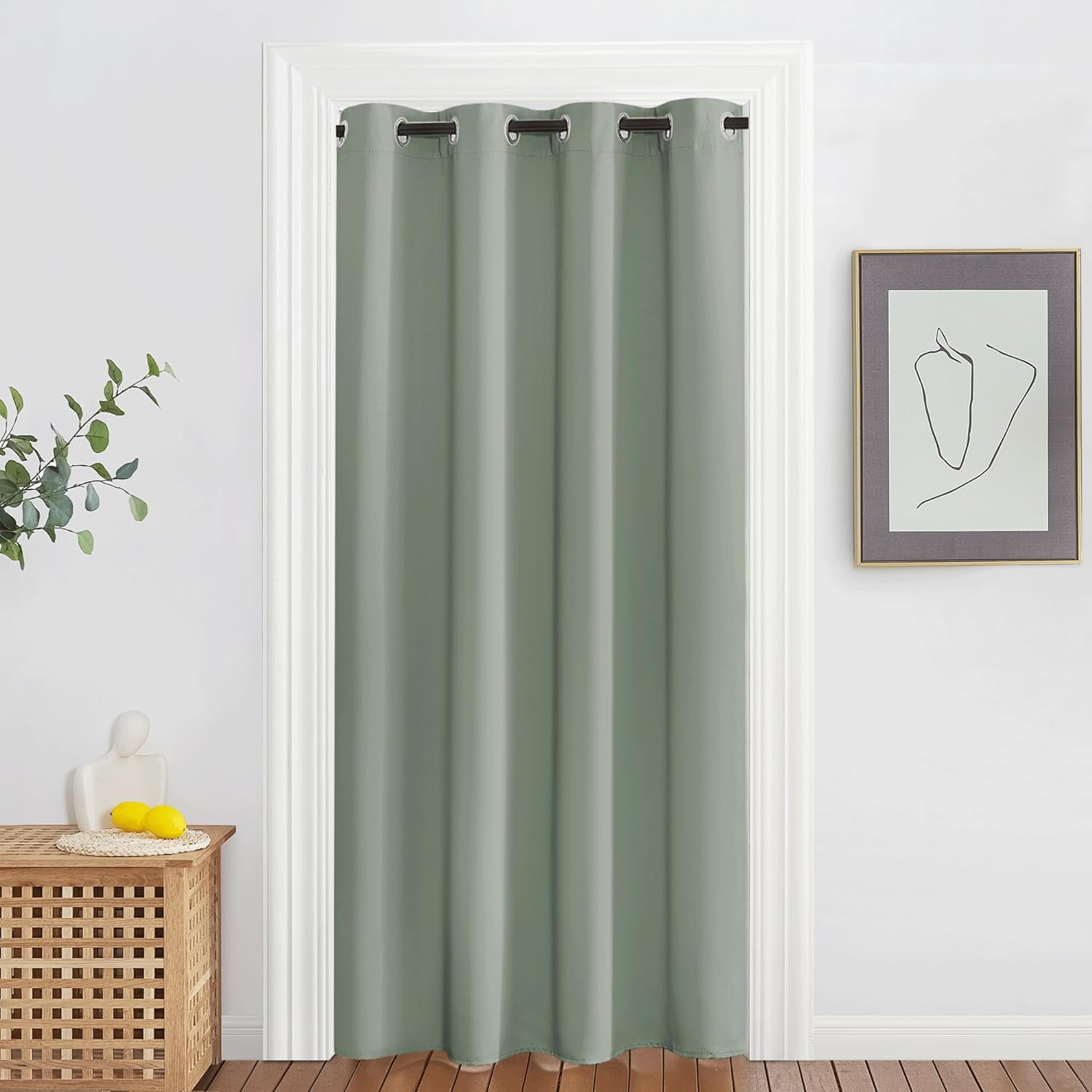 Sage Green Blackout Family Home Curtain - Grommet Thermal Insulated ...