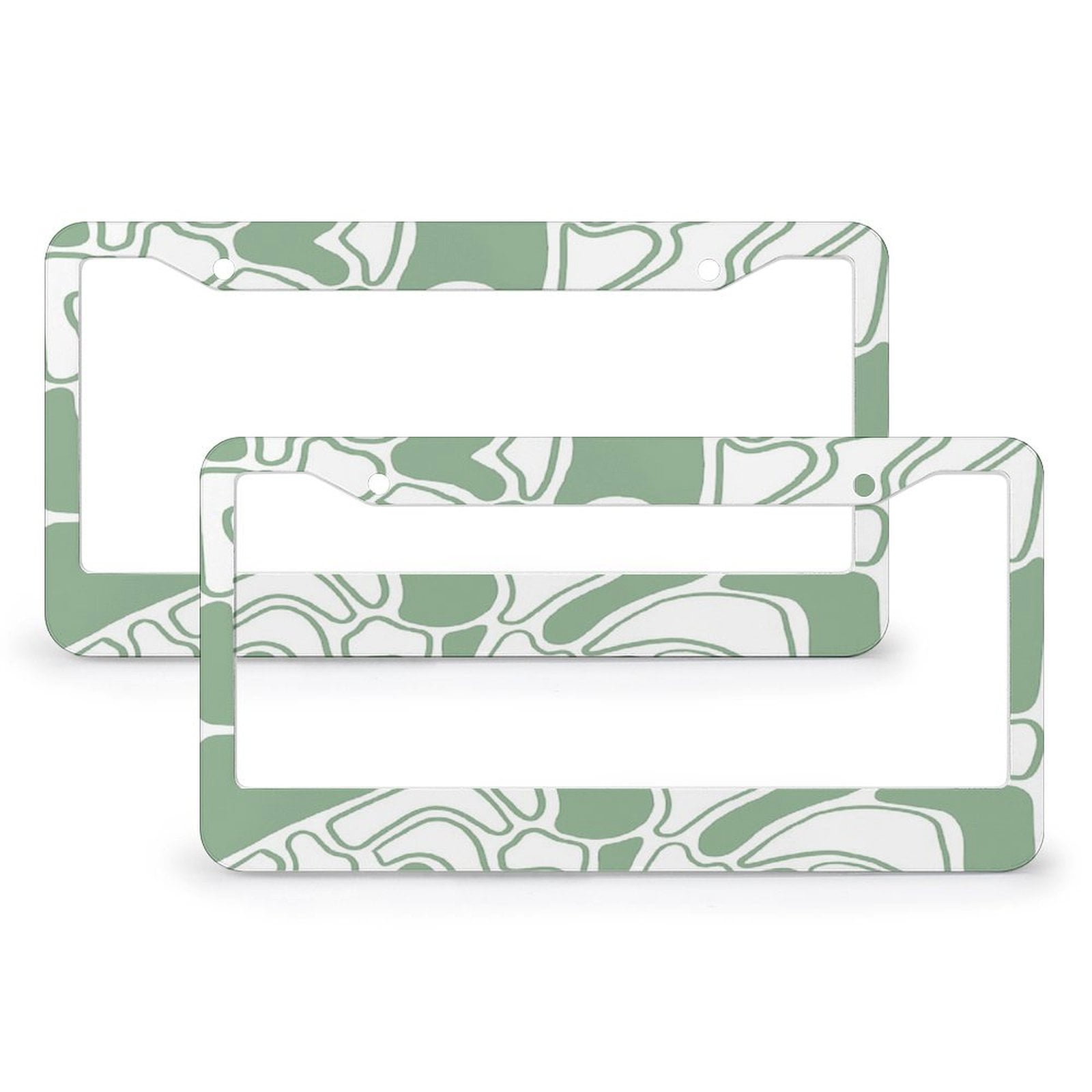 Sage Green Blobs License Plate Frame - 2 Pack Aluminum License Plate ...