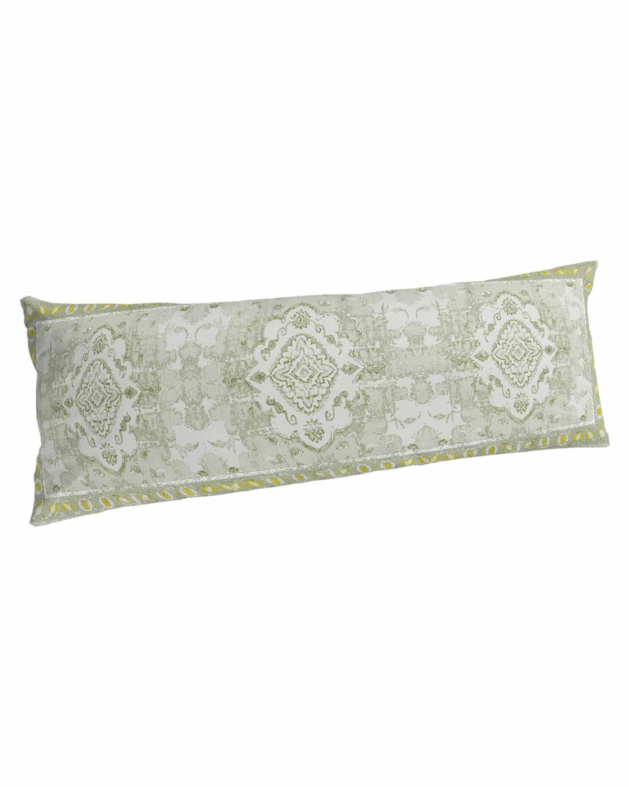 Sage Green Body Pillow Covers, Boho Retro Decorative Abstract Floral ...