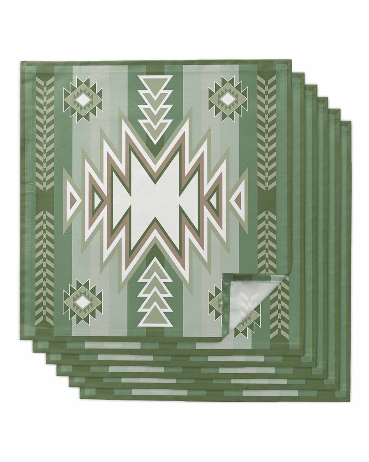 Sage Green Boho Cloth Napkins Set of 6 Reusable Dinner Napkins ...