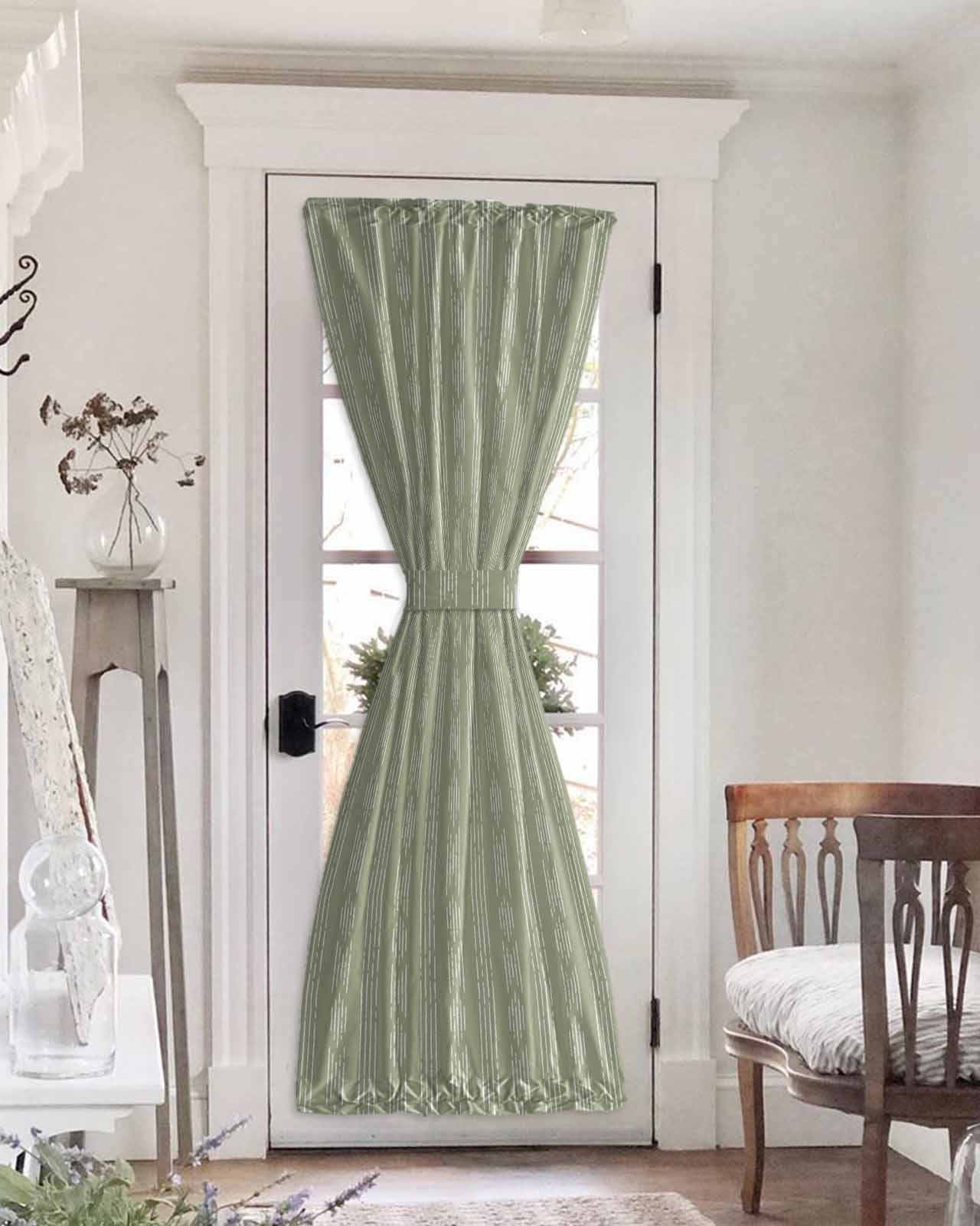 Sage Green Boho Door Curtains for Doorway Privacy, Blackout French Door ...