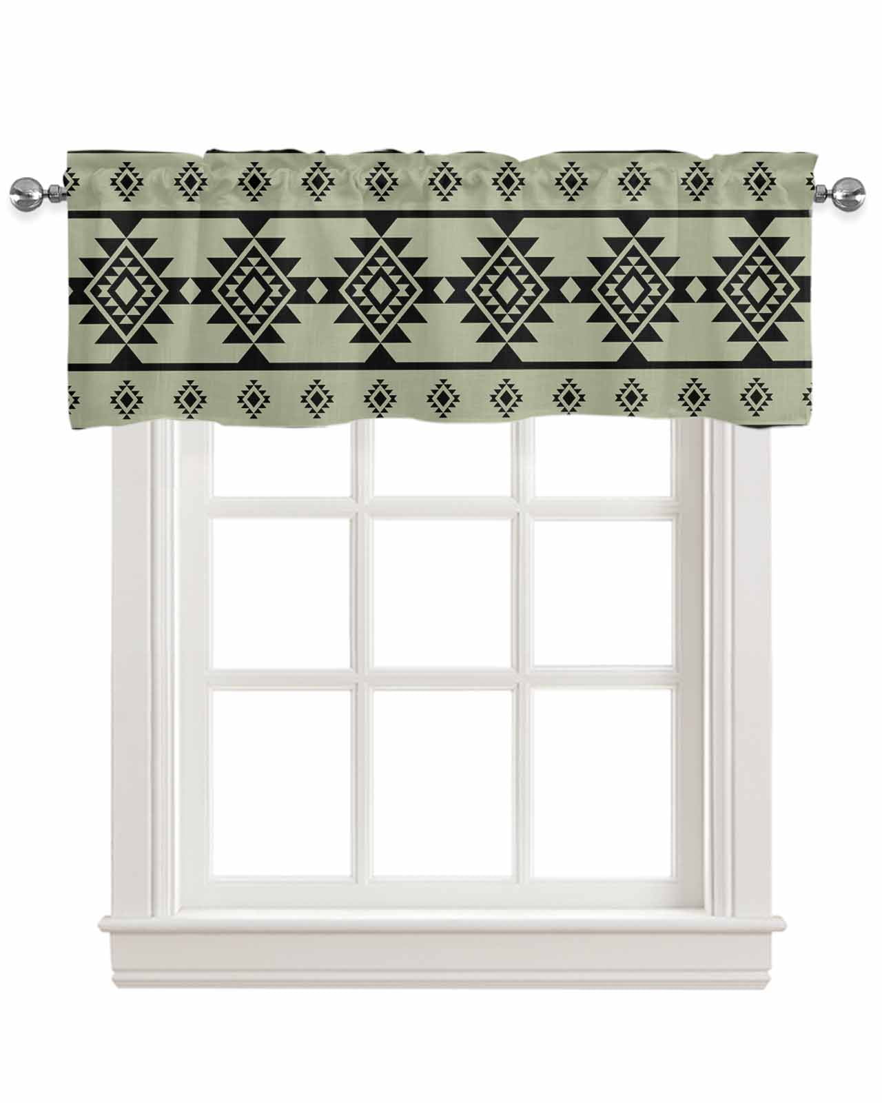 Sage Green Boho Kitchen Valances for Windows Farmhouse Linen Window ...