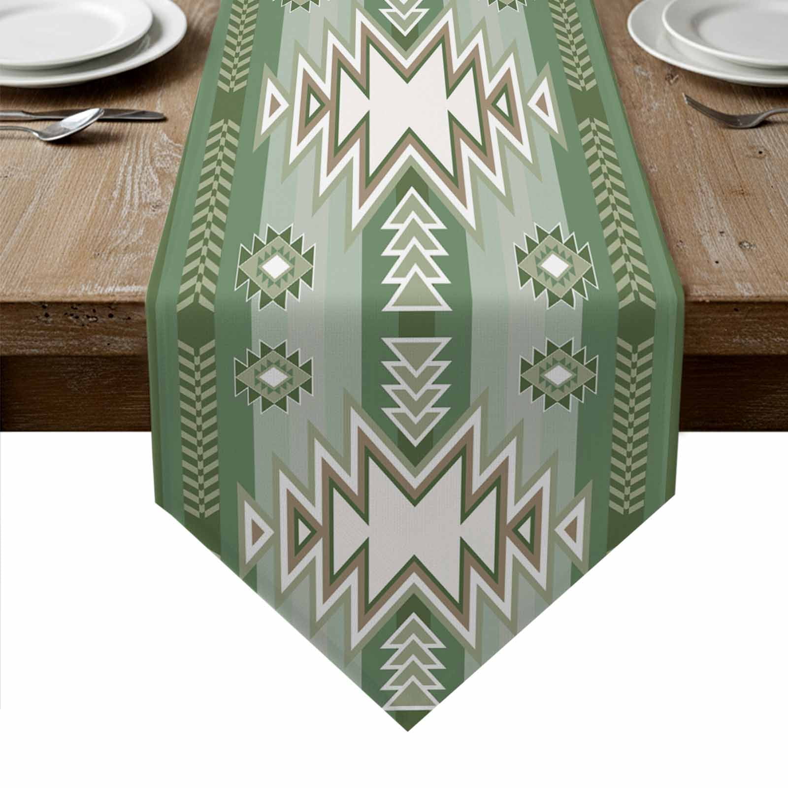 Sage Green Boho Table Runner Linen Burlap Table Runner 72 Inches Long ...