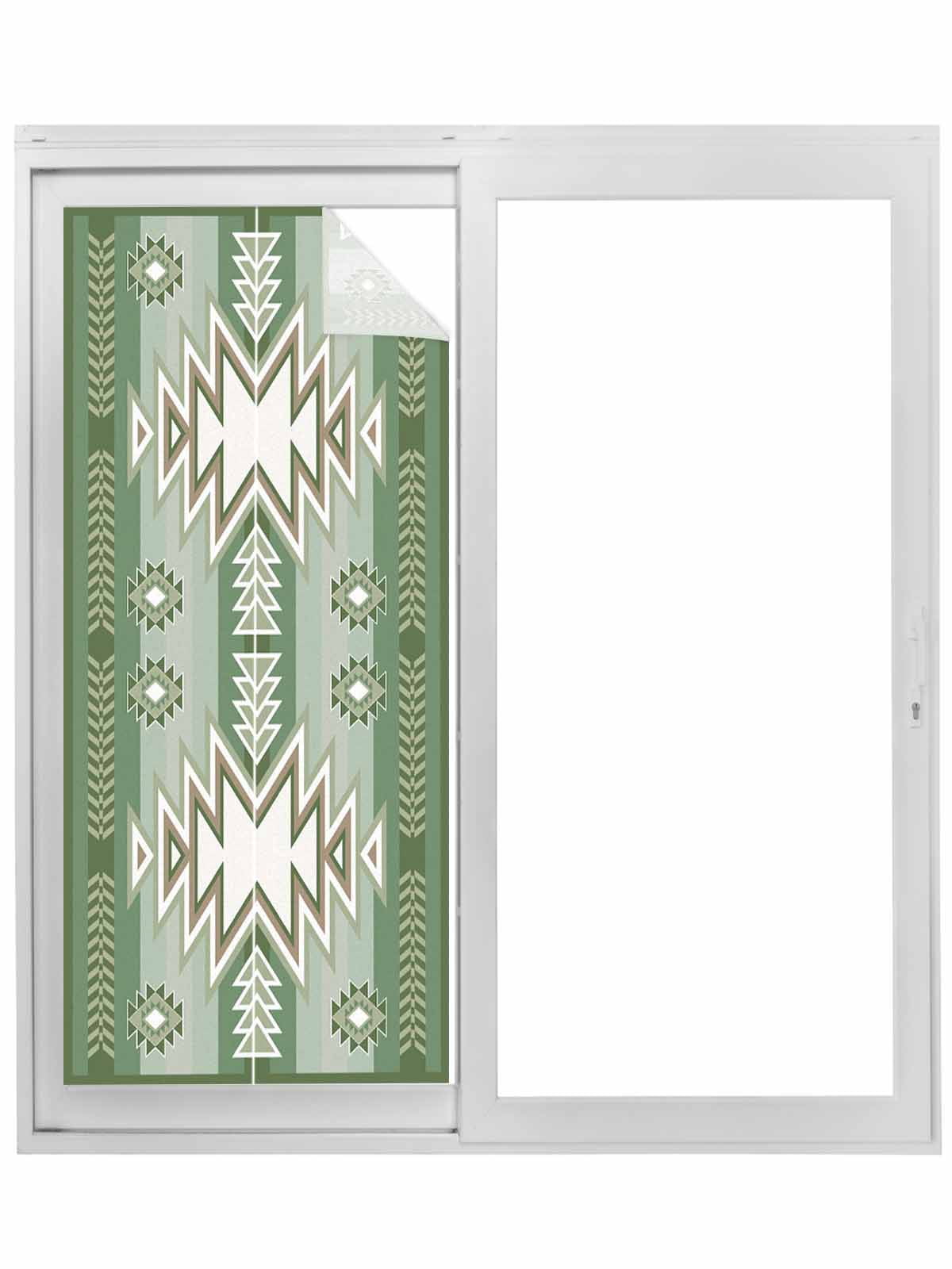 Sage Green Boho Window Privacy Film Stained Glass Window Film ...
