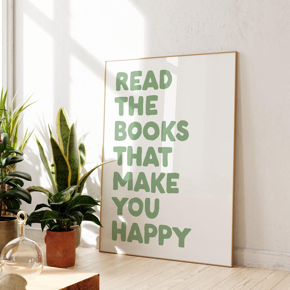 Sage Green Bookish Quote Print, Bookshelf Wall Art Home Decor UNFRAMED ...