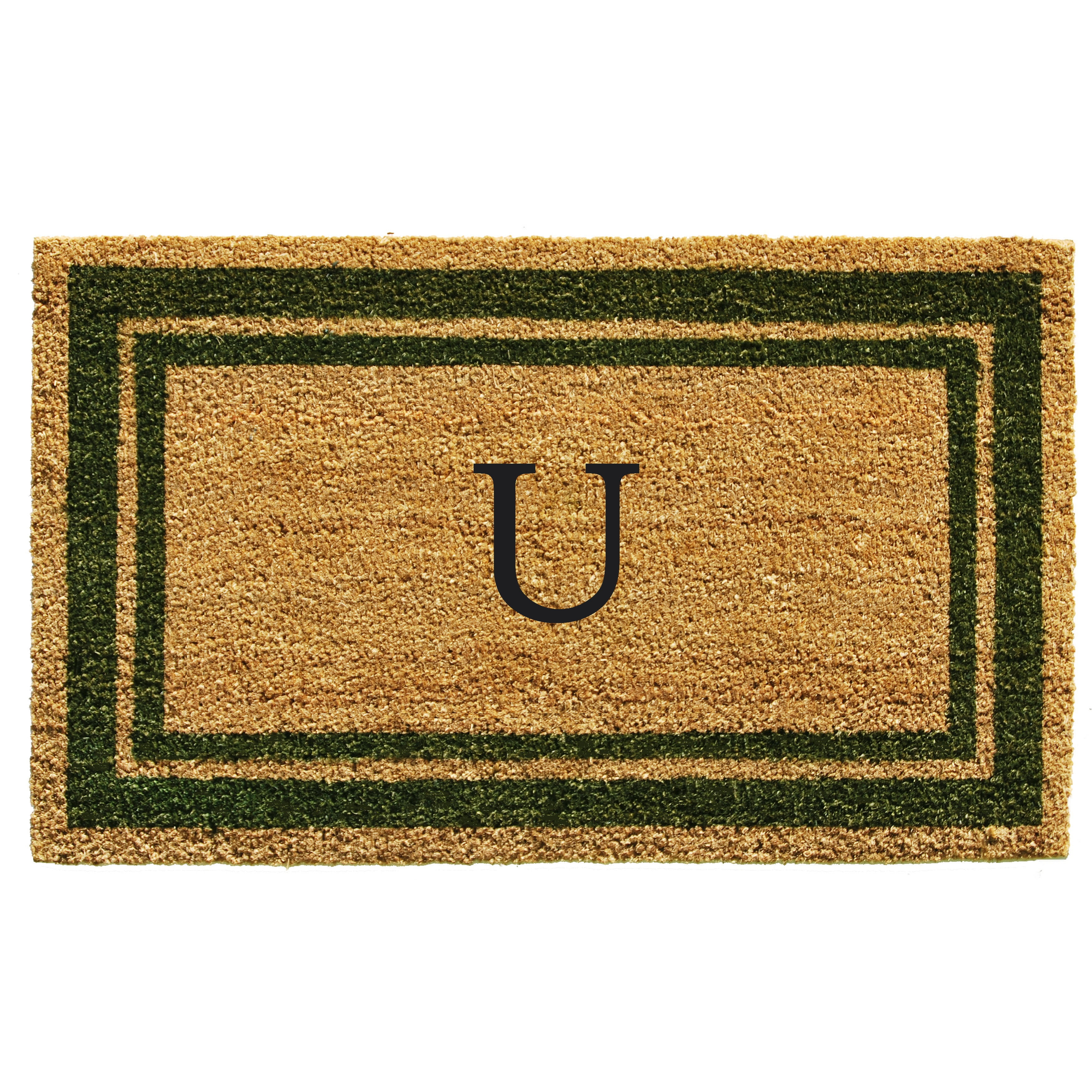 Sage Green Border Monogram Doormat (Letter U) - Walmart.com