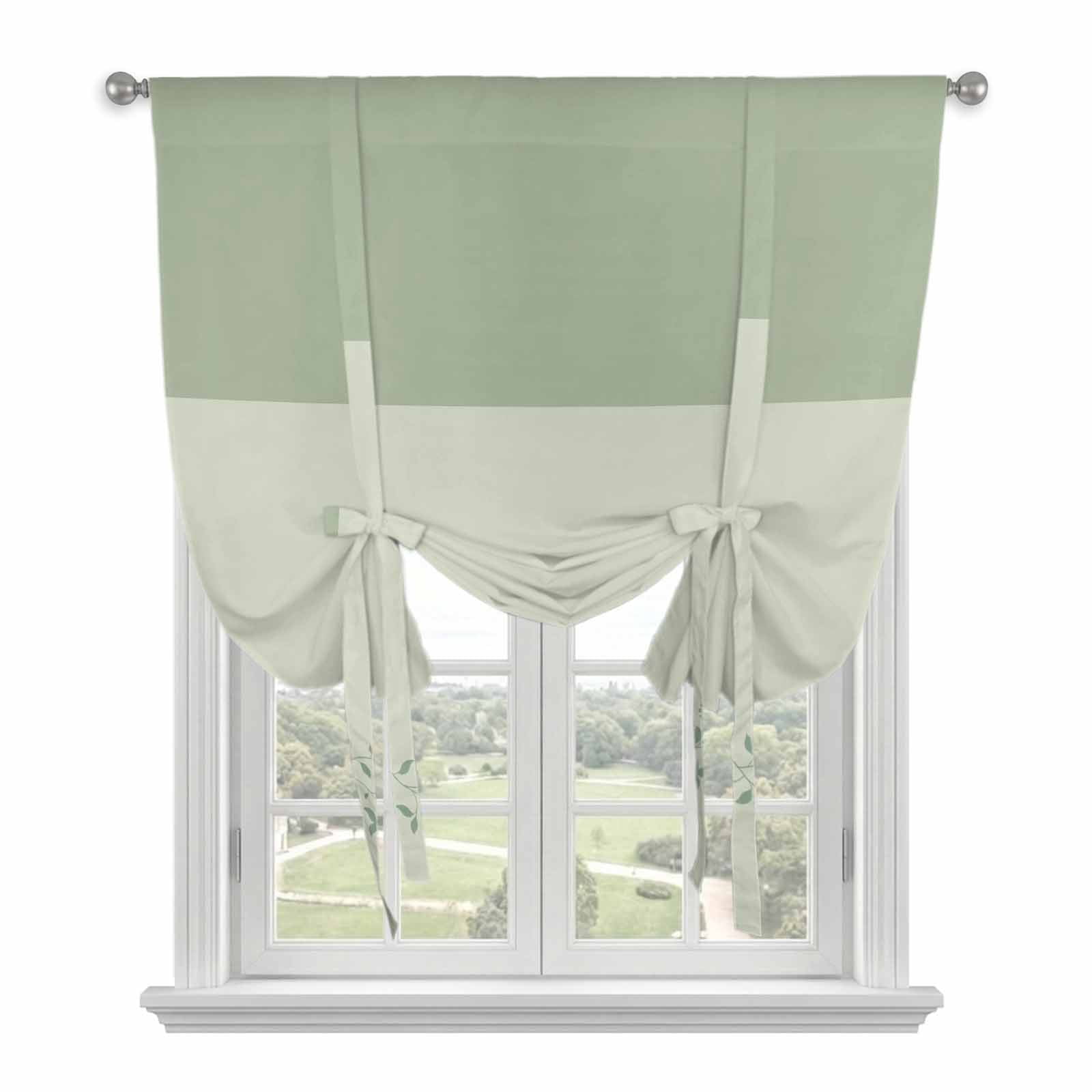 Sage Green Botanical Balloon Curtains for Windows, Bedroom Curtains 54 ...