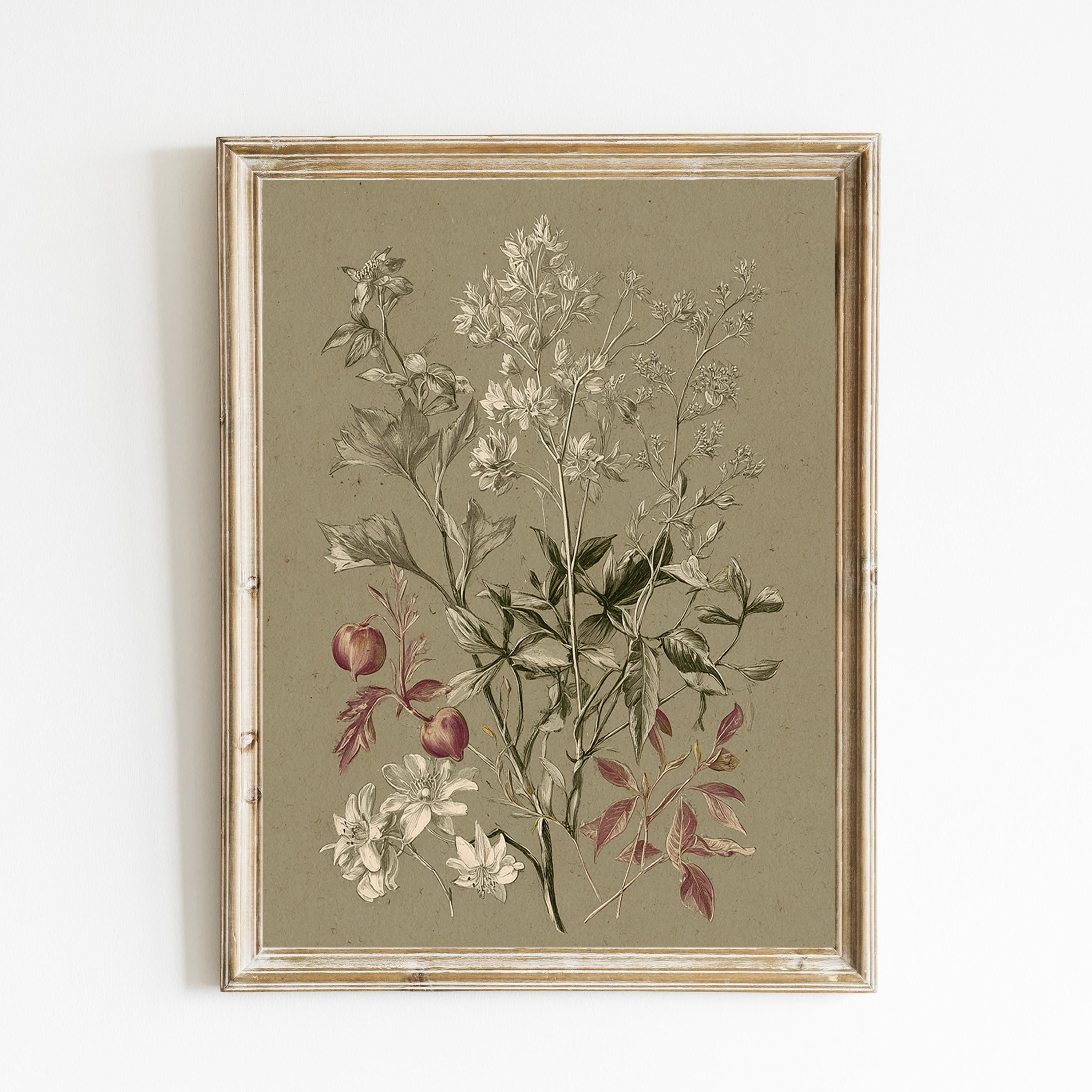 Sage Green Botanical Print Poster Neutral Minimalistic Wall Art Poster ...