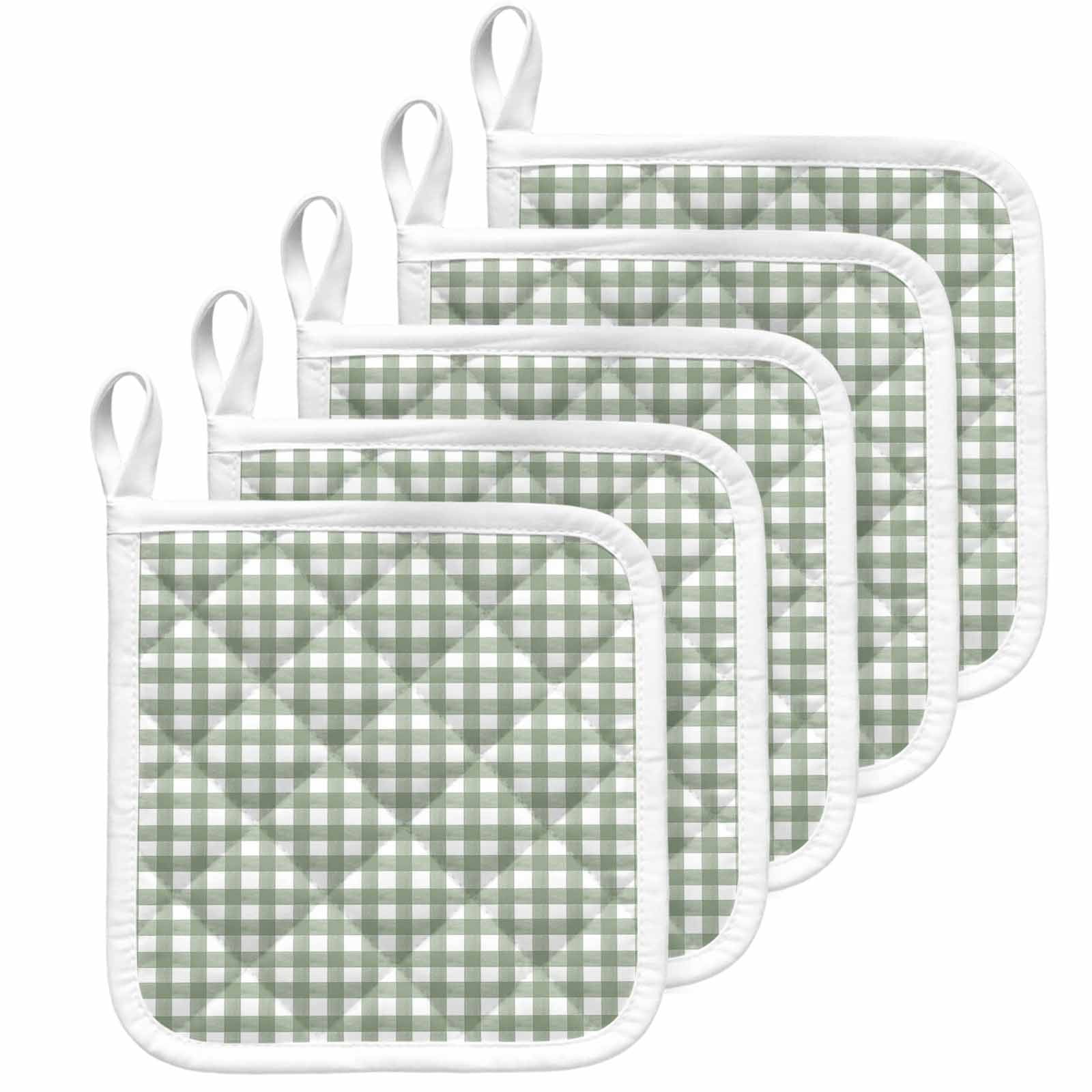 Sage Green Buffalo Plaid Pot Holders for Kitchen Heatproof Potholder, 5 ...