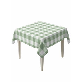 Green White Checkered Tablecloth