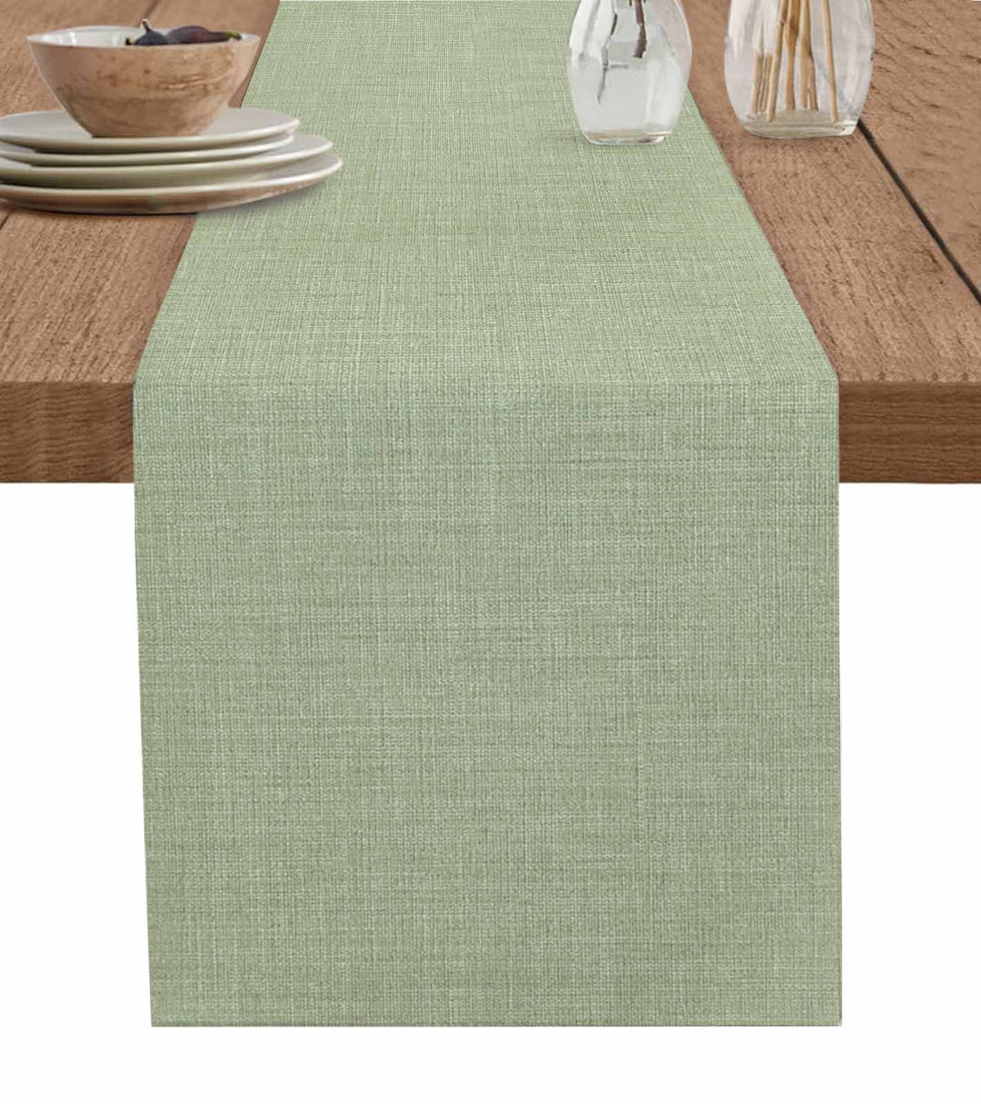 Sage Green Burlap Cotton Table Runner 13x36 Inches Short, Country ...