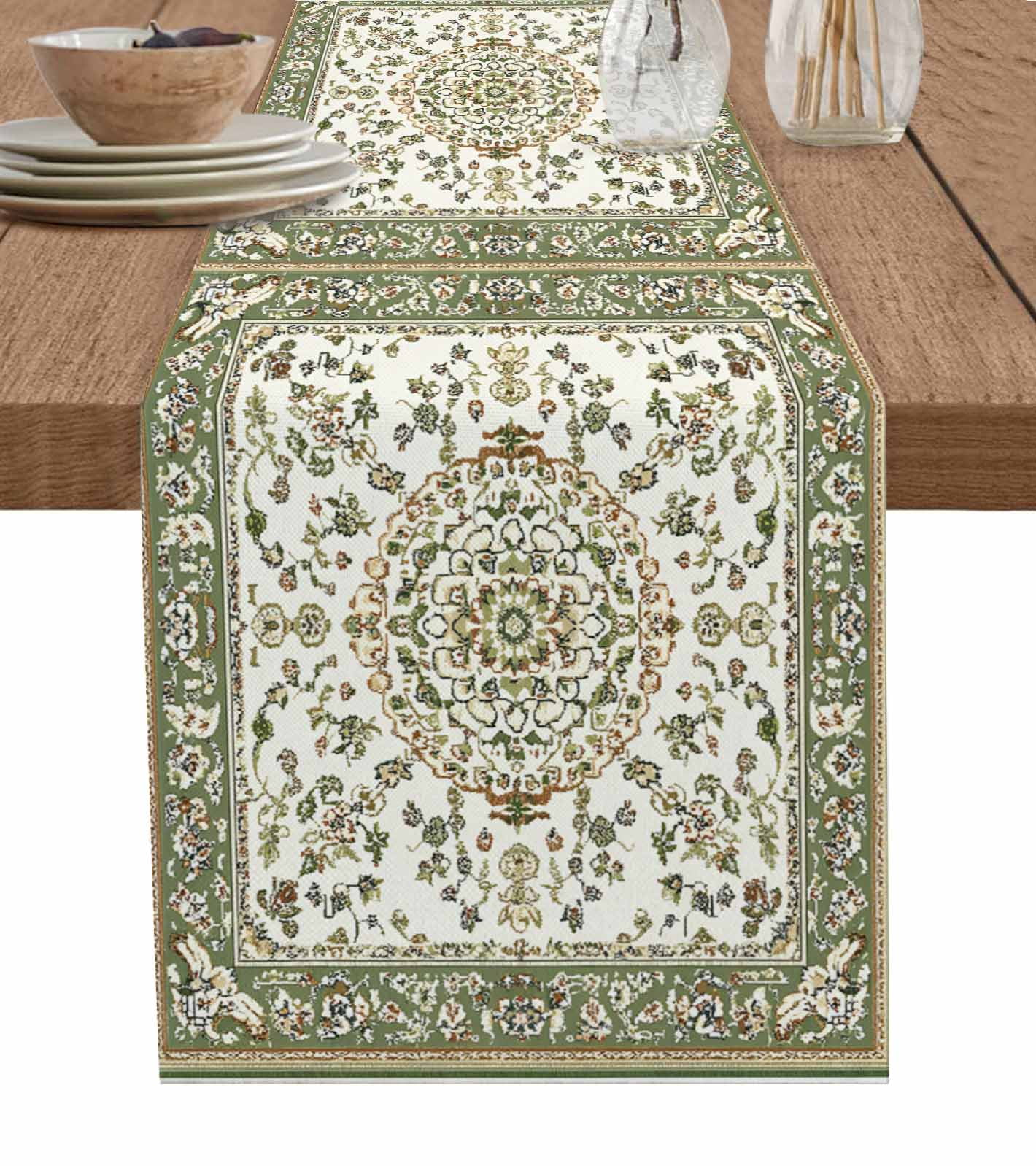 Sage Green Burlap Cotton Table Runner 16x72 Inches Long, Southwest ...