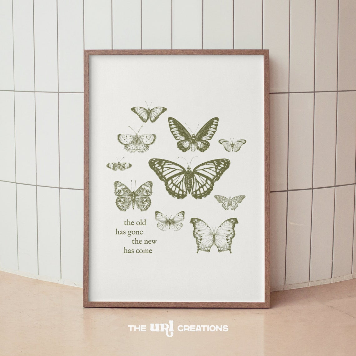 Sage Green Butterfly Print Christian Wall Art Bible Verse Poster ...