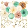 Sage-Green Champagne- Birthday Party-Decorations - 29 count Beige Retro ...